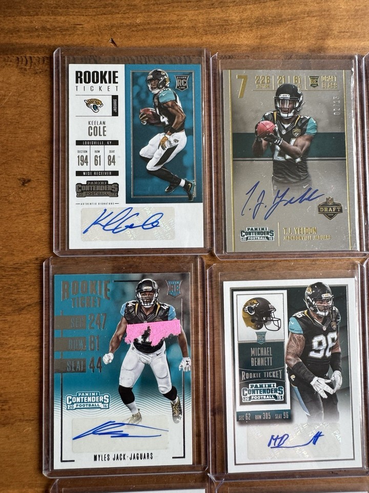 Panini Contenders Jacksonville Jaguars Rookie Ticket Auto 20 Card Lot ...
