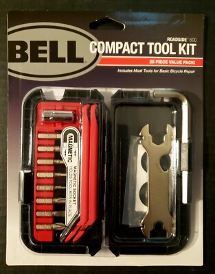 Bell Roadside 600 Compact Bike Tool/Patch Kit 28 Pieces with Hard Case ...