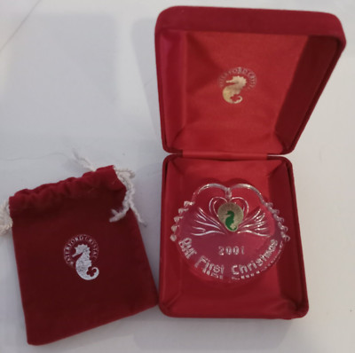 Waterford "Our First Christmas" 2001 Ornament Love Swans Boxed ...