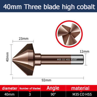 40mm Three blade single blade chamfer 90 degree deburring chamfer Drill ...
