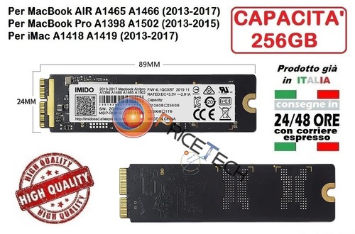 Memory SSD 256GB per MacBook Air A1465 A1466 Pro A1502 A1398 2013 2014 ...