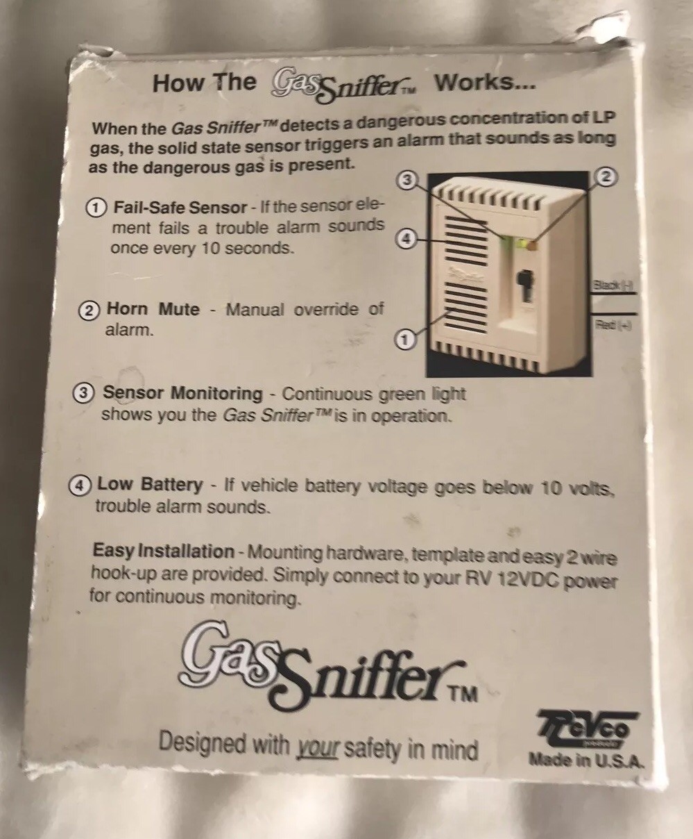 Gas Sniffer Detects Hazardous LP Gas Leaks RV 12VDC Power | eBay