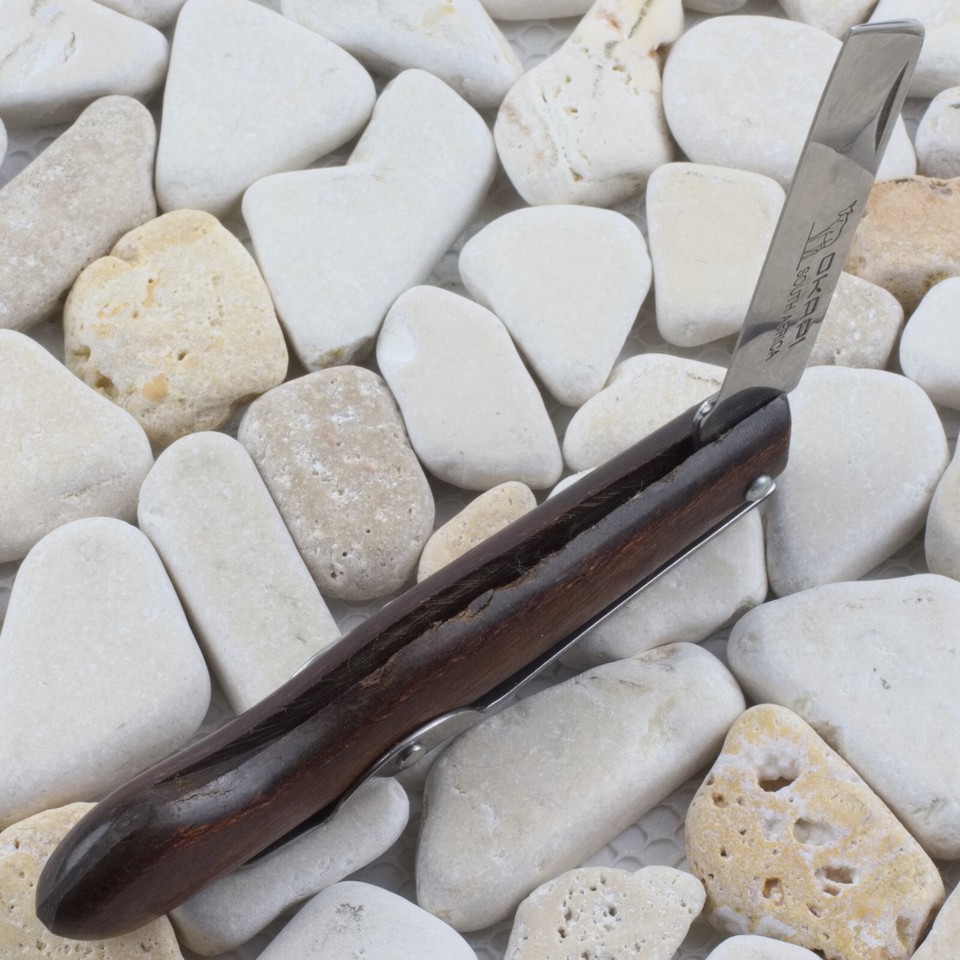 Okapi Biltong Folder Pocket Knife Carbon Steel Blade Brown Wood Handle ...