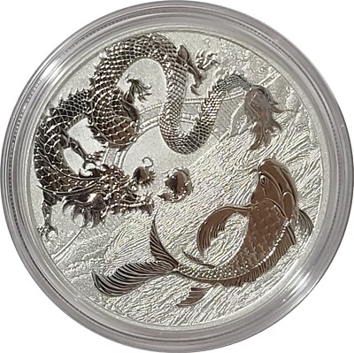 2023 Australia Dragon & Koi 1oz Silver Coin in Capsule - Chinese Myths ...