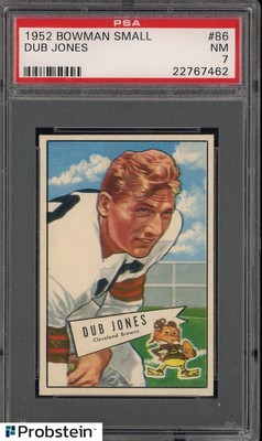 1952 Bowman Small #86 Dub Jones Cleveland Browns PSA 7 NM | eBay
