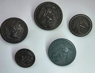 5 Vintage Various US Marine Corp USMC Uniform Buttons. Brass, Bakelite ...