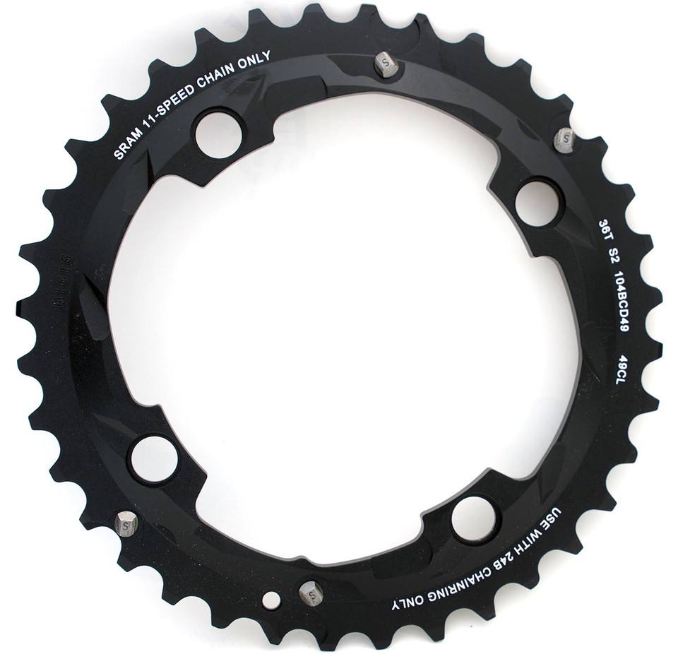 SRAM Truvativ MTB 2x11 speed 36T Chainring BCD 104mm, No Pin, New In ...
