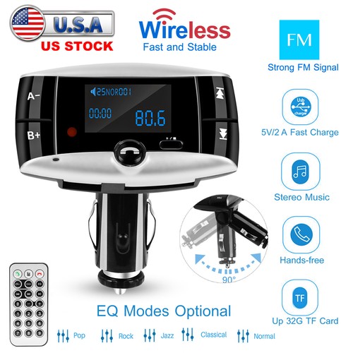 Wireless FM Transmitter Modulator Car Kit MP3 Player SD USB LCD Remote ...