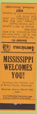 Matchbook Cover - Ashland MS Perkins Americana Orange | eBay