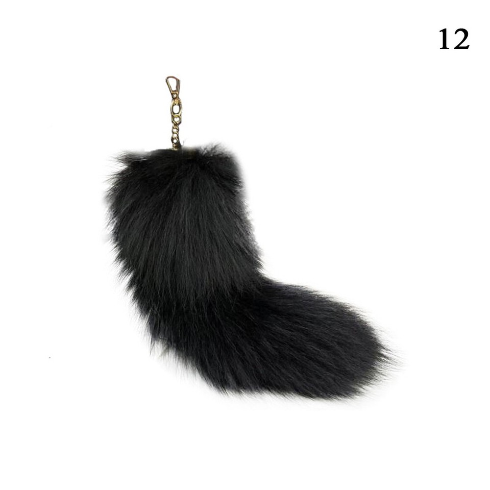 Therian Tail Plush Keychain Long Pendant Cosplay Foxes Tail Animal Car ...