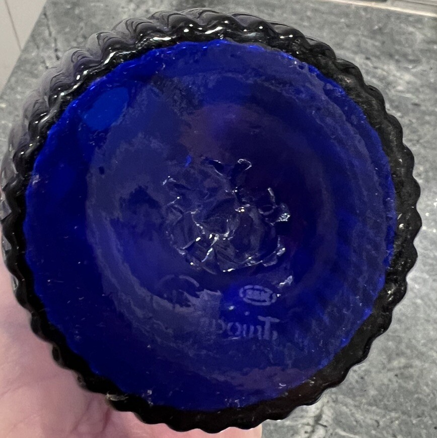 Vintage PAIRPOINT Cobalt blue Glass Bottle with Stopper-Signed /Pontil ...