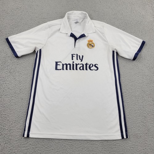 Real Madrid Fly Emirates Soccer Jersey Mens Medium Futbol MCF Short ...