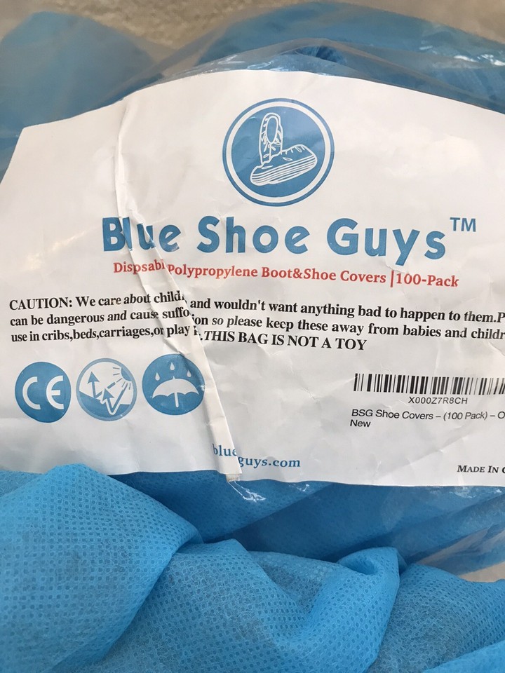 Blue Shoe Guys..Premium Blue Disposable Shoe & Boot Covers .One Size ...