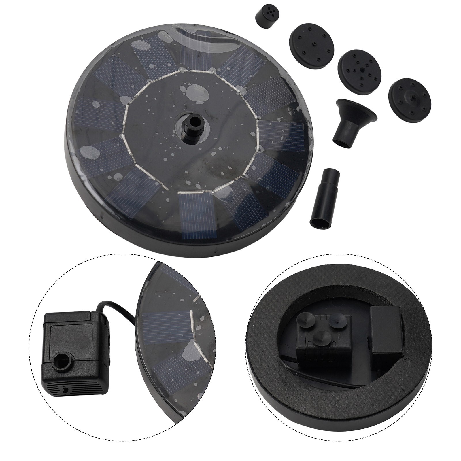 Solar Fountain Fountain Pool Small Pond Fish Tank 130mm Diameter 50cm ...