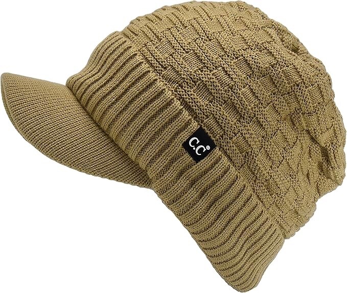 C.C Beanie Fuzzy Fleece Lining Warm Oversized Chunky Soft Stretchy ...