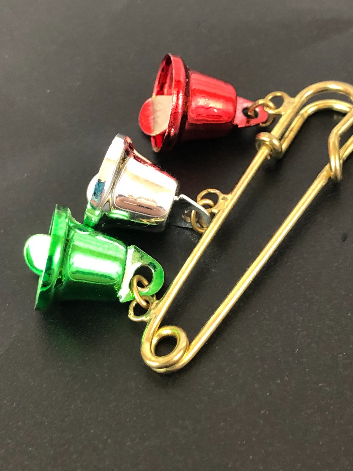 Vintage Safety Pin with Bells Style Fashion Brooch La… - Gem