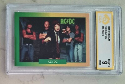 RARE ACDC ANGUS MALCOLM YOUNG TRADE CARD RARE BROCKUM 1991 ROCK MINT ...