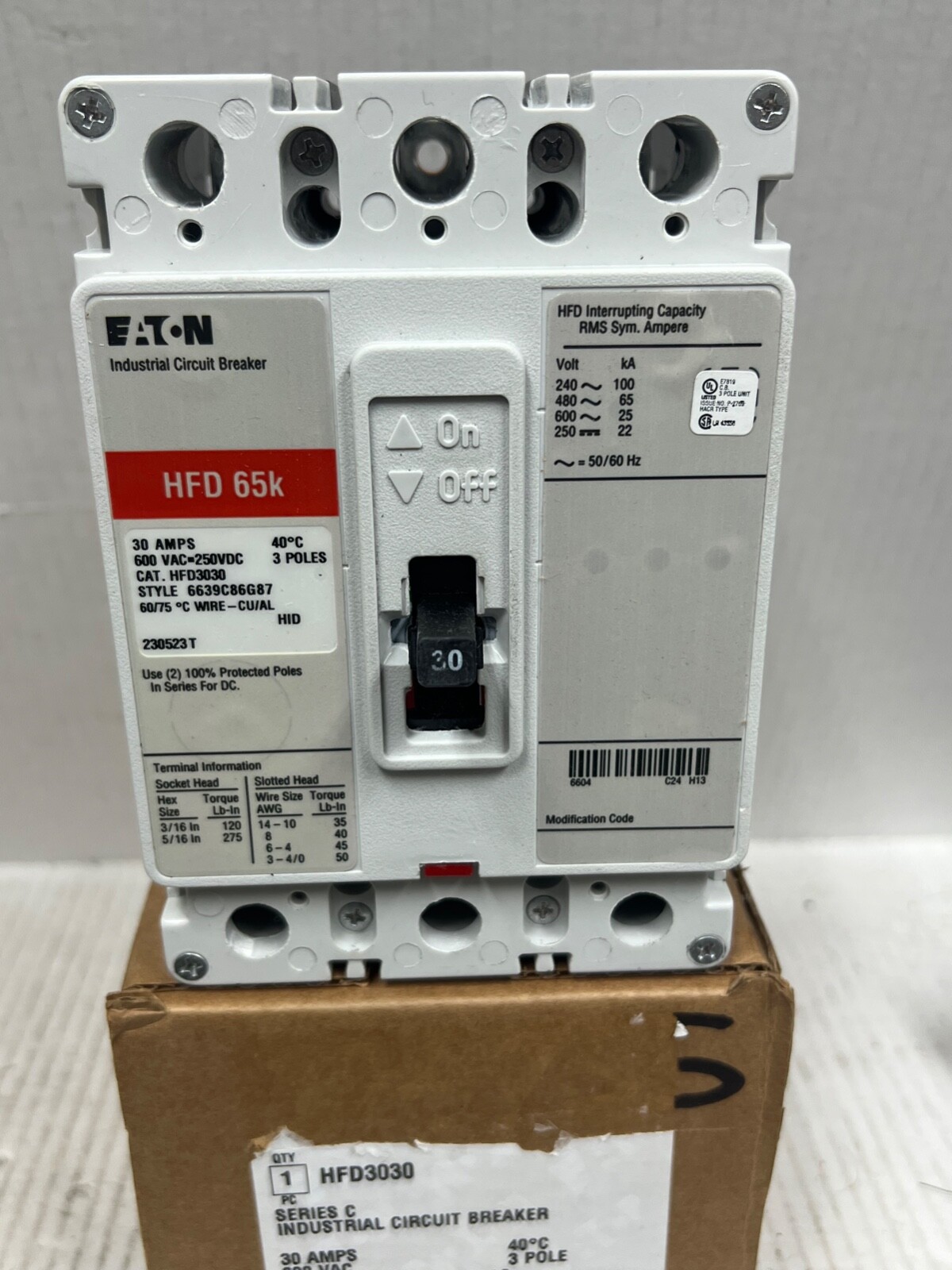 NEW BOX EATON HFD3030 (3P-30A-600V-65K) *SHIPS SAME DAY UPS* | eBay