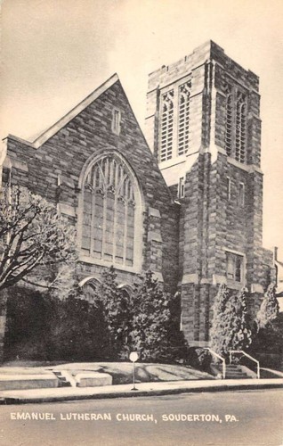 Souderton Pennsylvania Emanuel Lutheran Church Street View Postcard ...
