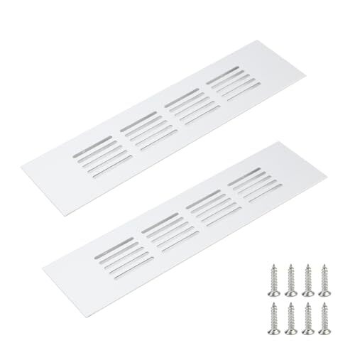 Aluminum Louvered Ventilation Grille Air Vent, 2PCS Rectangle Metal ...
