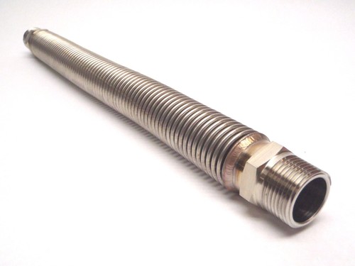 22" OAL 1" Inch ID Convoluted Stainless Steel Tubing 1-5/16"-12 ...