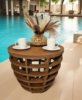 Beehive coffee table modern outdoor wooden patio furniture (Oak) | eBay