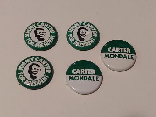 Jimmy Carter presidential campaign pin button lot 5 political 1976 76 ...