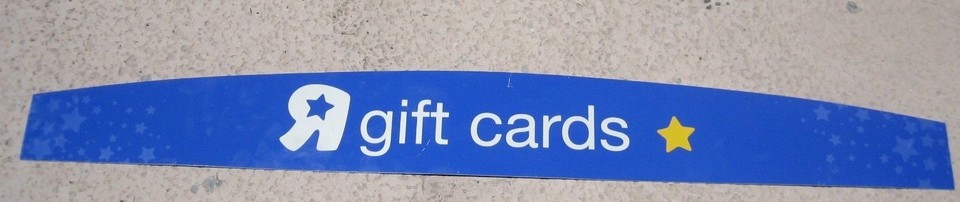 TOYS R US GIFT CARD STORE DISPLAY SIGN SUPER RARE 37X4.5 THICK PLASTIC ...