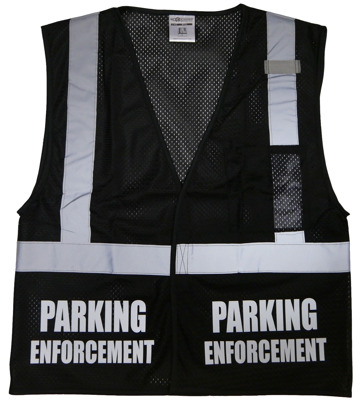 Parking Enforcement safety vest, black, REFLECTIVE design, High ...