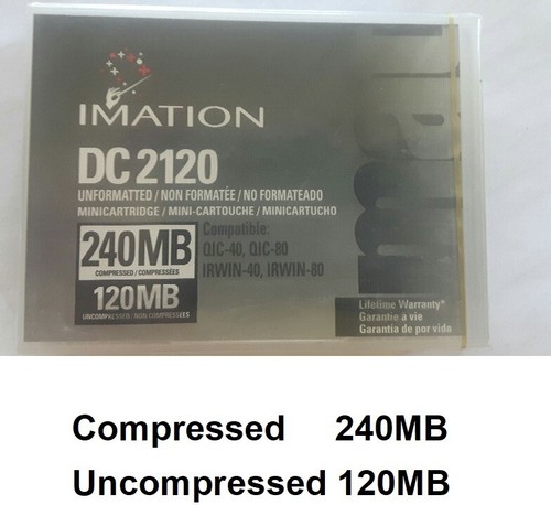 Genuine Imation DC2120 240MB Mini Cartridge QIC-40 QIC-80 Irwin 40 / 80 ...