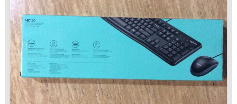 Logitech MK120 K120 Wired USB Keyboard Mouse Desktop Combo Set | QWERTY ...