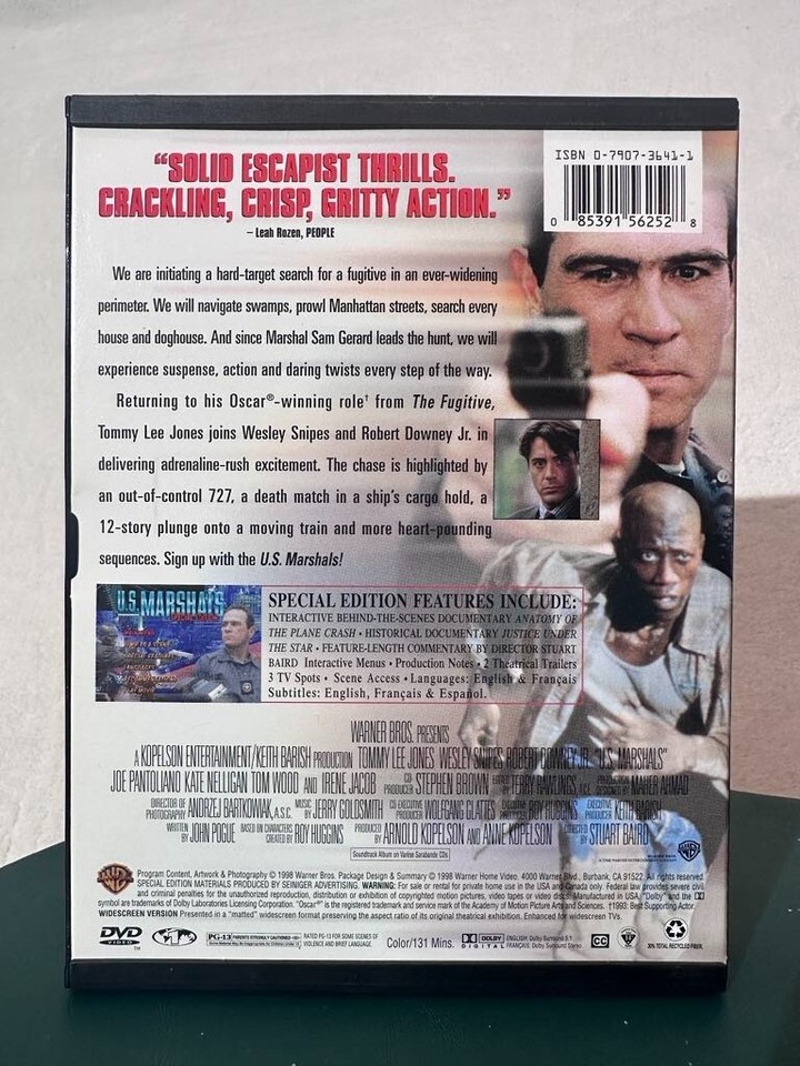 U.S. Marshals Special Edition DVD Action-Packed Thriller Tommy Lee ...