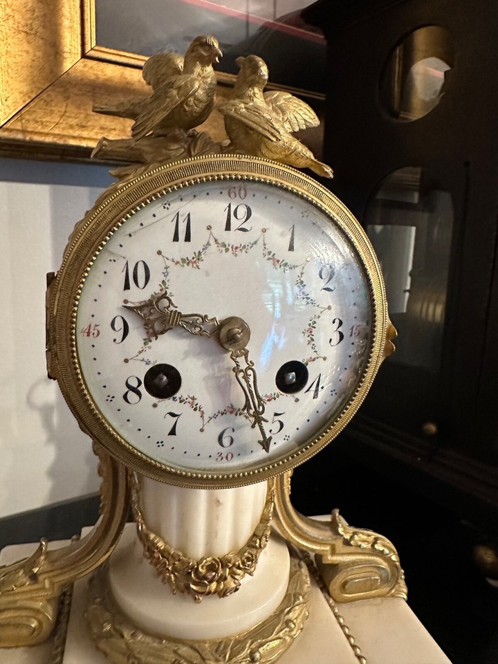 Circa 1860 French Gilt Bronze Marble Table Clock With Platform ...
