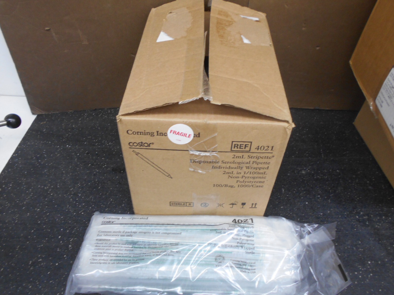 COSTAR 2mL STRIPETTE SEROLOGICAL PIPETS 4021 DISPOSABLE STERILE BOX OF ...