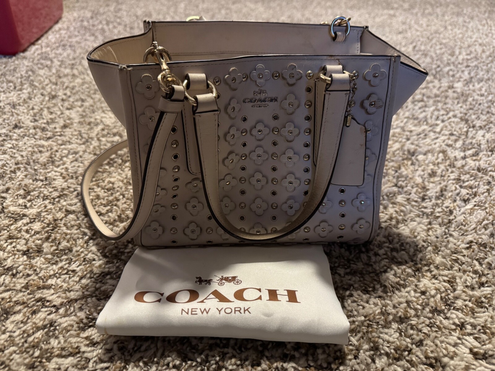 Coach Mini Crosby Carryall in Floral Rivets Leather P… - Gem