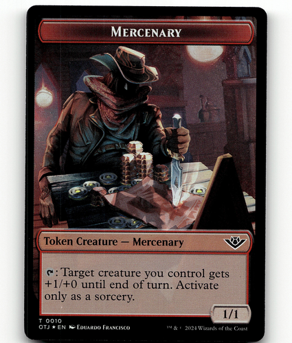 FOIL - MTG Mercenary Dinosaur Double-Sided Token Outlaws of Thunder ...