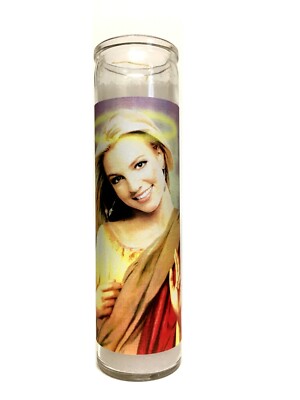 Britney Spears Celebrity Parody Devotional Prayer Saint Candle | eBay