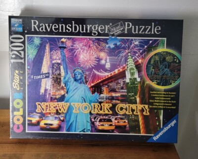 RAVENSBURGER PUZZLE "NEW YORK CITY" 1200 PIECES GROWS MULTI-COLORED IN ...