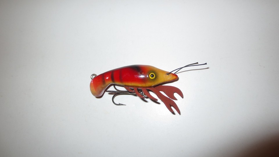 PAW PAW CRAWDAD LURE WITH FEELERS-CLAWS-LEGS - REDISH ORANGE BODY+BROWN ...