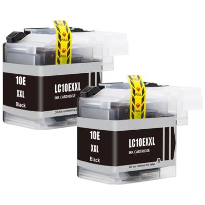 2 PKS Black LC10E LC-10E Extra High Yield Ink Cartridge For Brother MFC ...