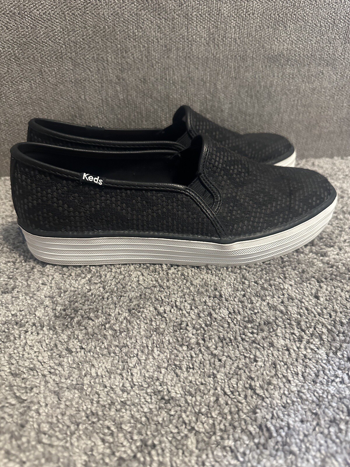 Keds Double Decker Black/Gray Diamond Print Sneaker S… - Gem