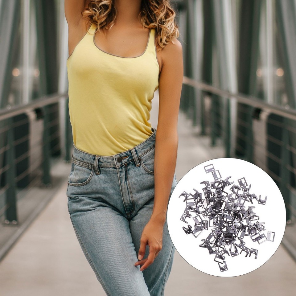 50 Pcs Metal Pants Hooks Trousers Button Sewing for Clothes Invisible ...