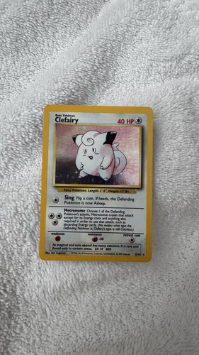 Pokémon TCG Clefairy Base Set Holo Unlimited Rare Card 5/102 NM/M ...