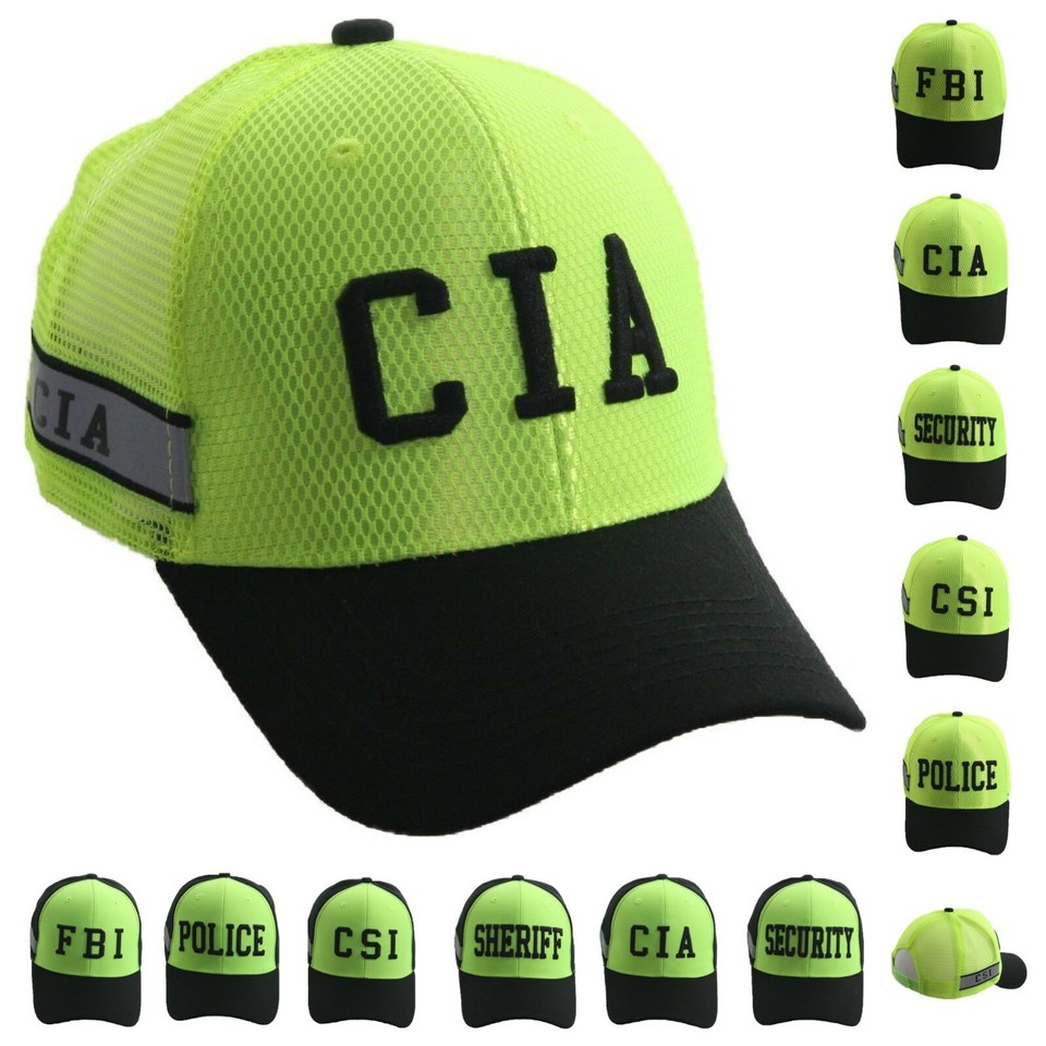 FBI CIA CSI POLICE SHERIFF SECURITY Enforcement Baseball Cap Mesh Neon ...