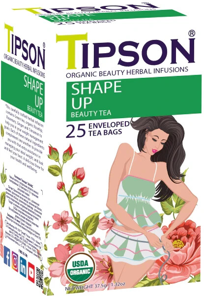 TIPSON Beauty Tea Shape Up 25 Enveloped Tea Bag USDA Organic High ...