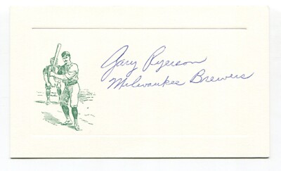 Gary Ryerson Signed Card Autographed MLB Baseball Roger Harris ...