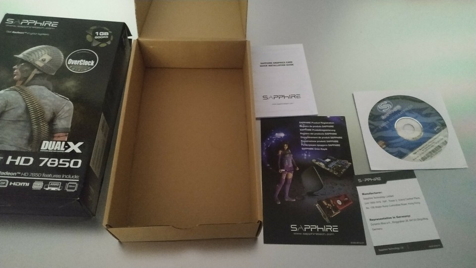 SAPPHIRE Radeon HD 7850 OC 1GB GDDR5 *BOX ONLY NO GPU* | eBay