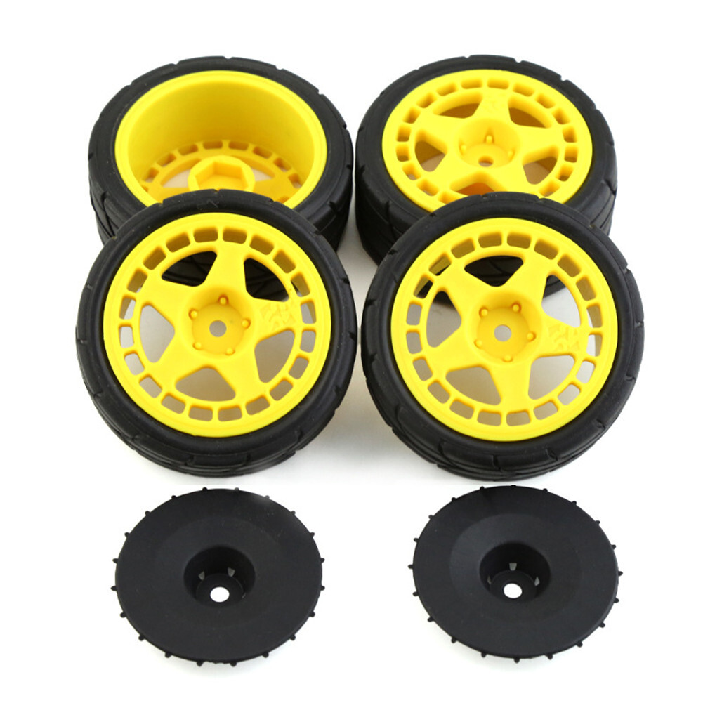 4Pcs 12mm 1/10 RC Car Hex Wheel Rim Tires Tryes for KYOSHO Tamiya TT02 ...