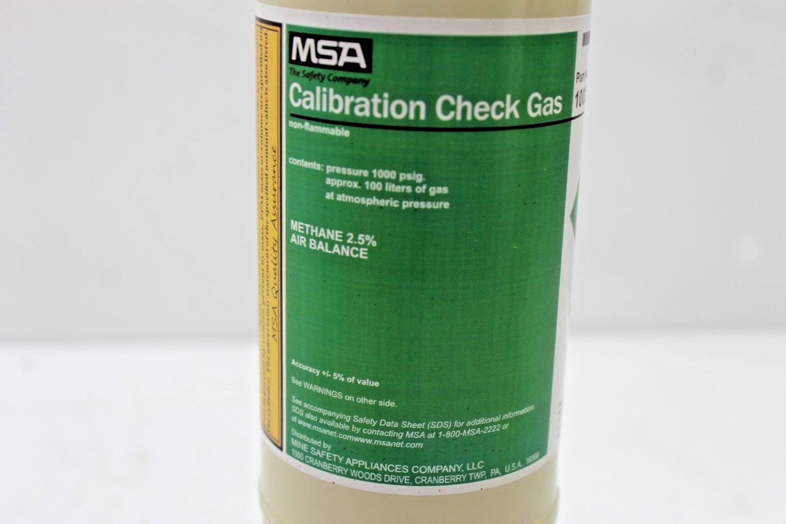 MSA Calibration Check Gas Tank 10028032 Un 1956 Oxygen Nitrogen for ...
