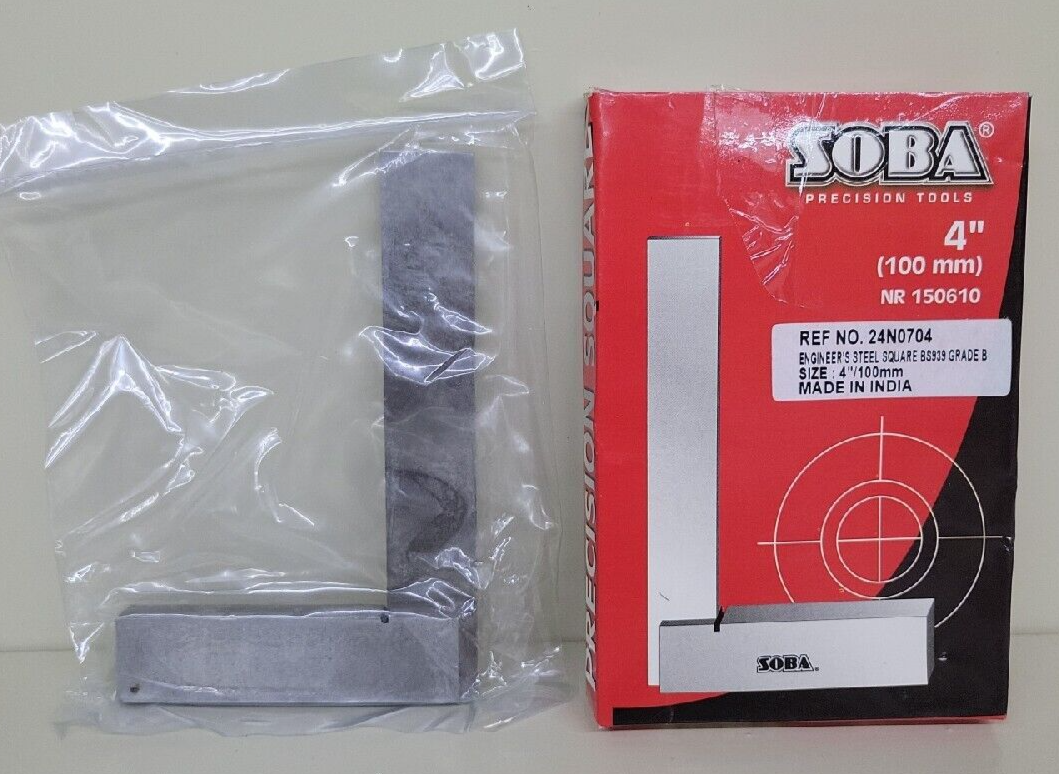 Soba 4" 100mm Precision Tools Engineers Steel Square 150610 BS939 Grade ...